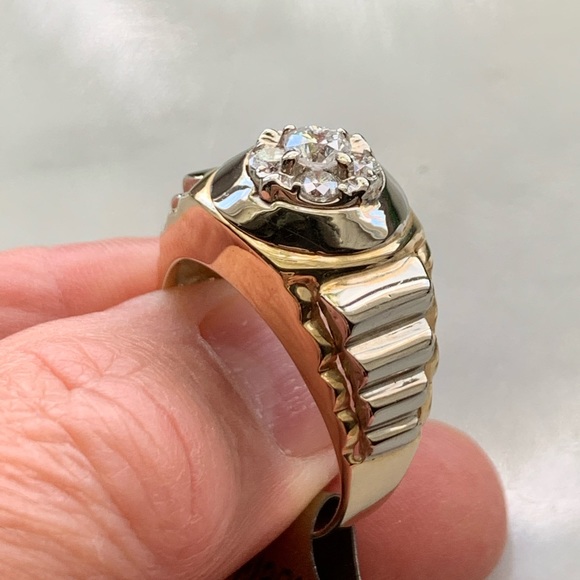 Quality Gold | Accessories | New 4ktt Mens Rolex Style Diamond Ring ...